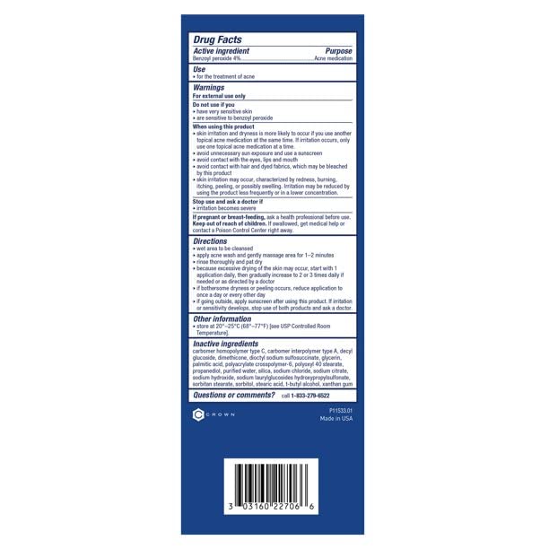 PanOxyl - Acne Creamy Wash 4 Percent Benzoyl Peroxide Daily Control, 6 ...