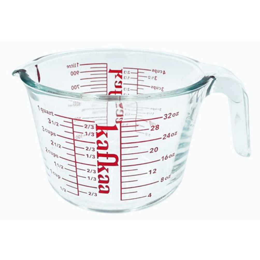 Kafkaa 3-Piece Glass Measuring Cup Set, Microwave and Oven Safe, Clear ...