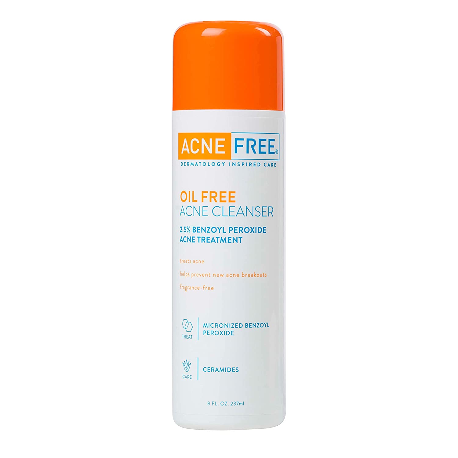 Acne Free Oil-Free Acne Cleanser, Benzoyl Peroxide 2.5% Acne Face Wash ...