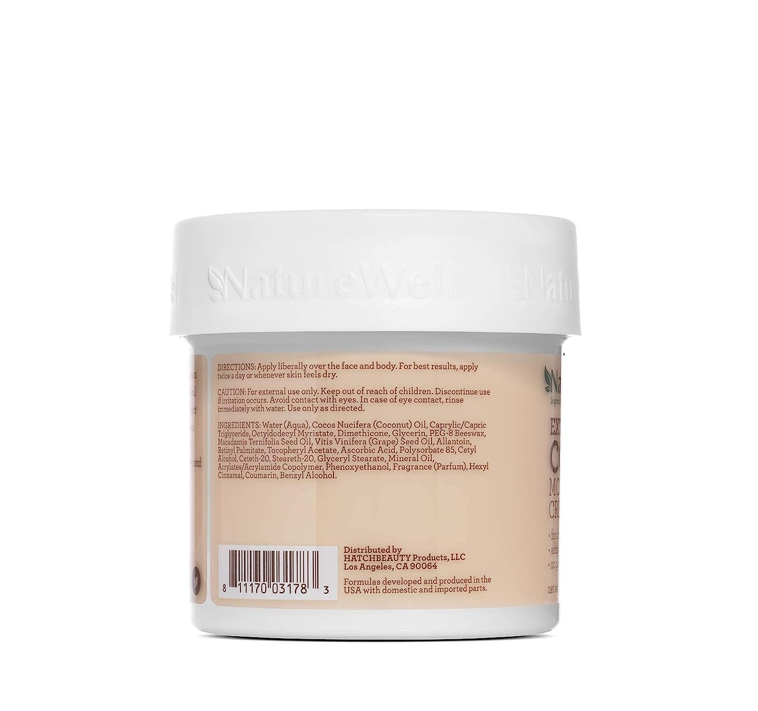 NATURE WELL Extra Virgin Coconut Oil Moisturizing Cream for Face and ...