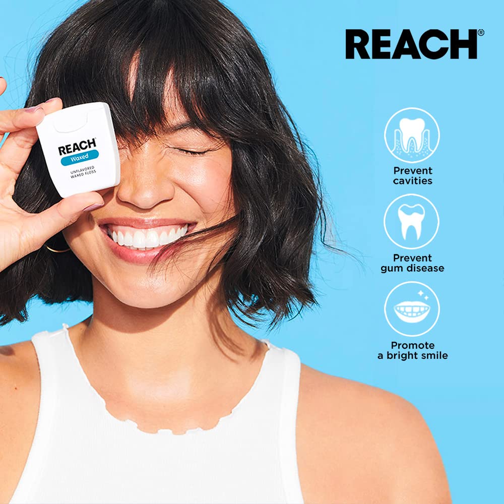 Reach Waxed Dental Floss Bundle | Effective Plaque Removal, Extra Wide ...