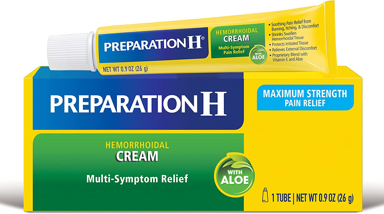 PREPARATION H Hemorrhoid Symptom Treatment Cream, Maximum Strength ...