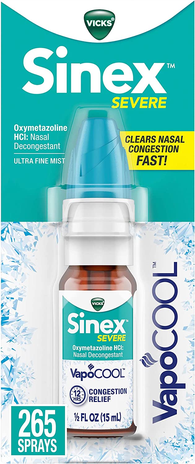Vicks Sinex SEVERE, Nasal Spray with VapoCOOL, Ultra Fine Nasal Mist ...