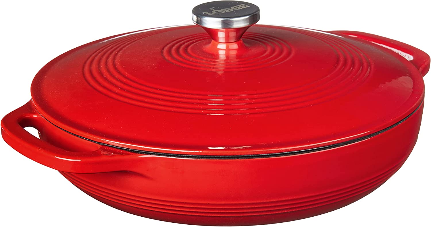 Lodge Enameled Cast Iron Covered Casserole, 3.6-Quart | iimonoliving