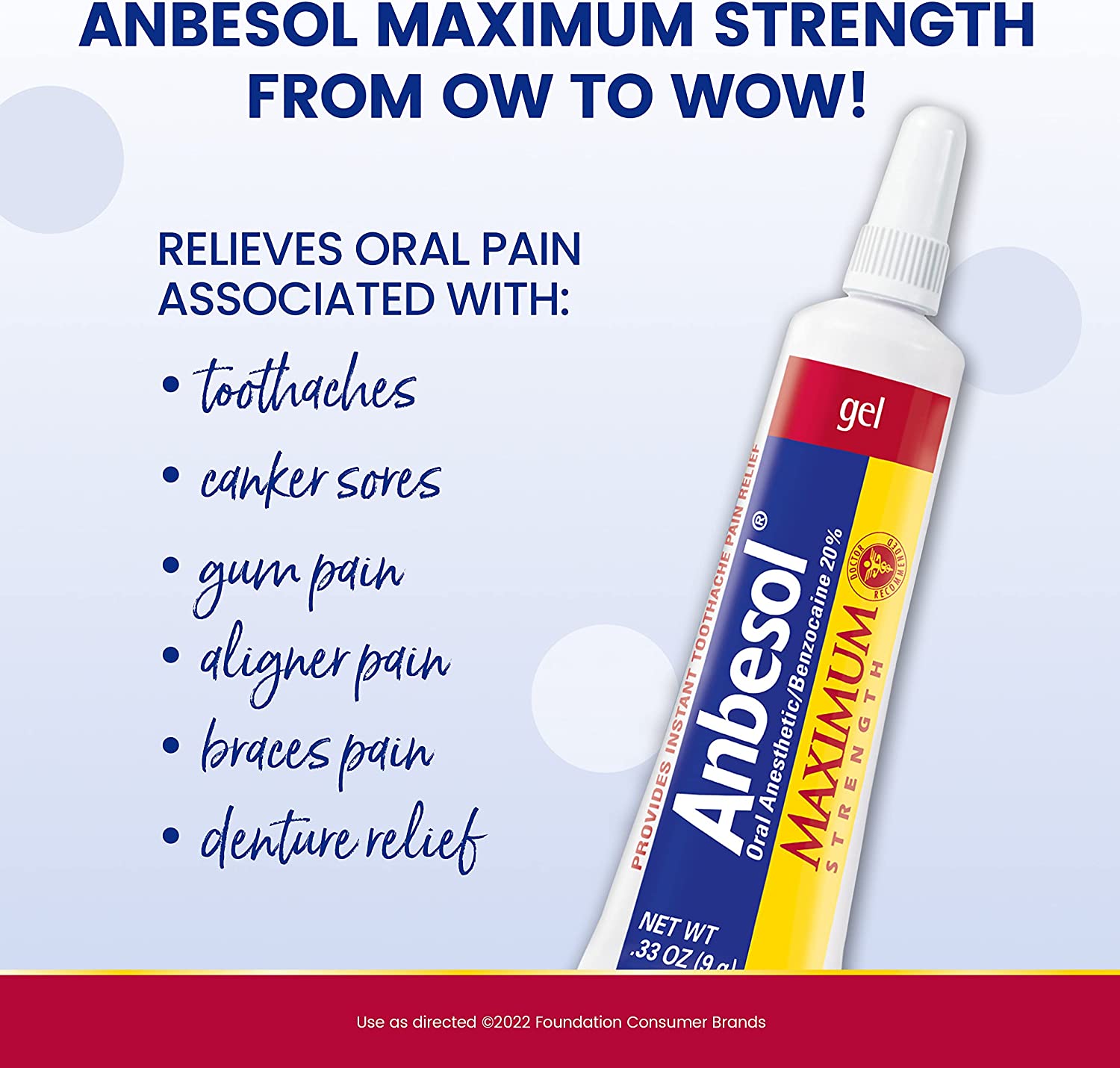 Anbesol Gel Maximum Strength - Instant Oral Pain Relief for Toothaches ...